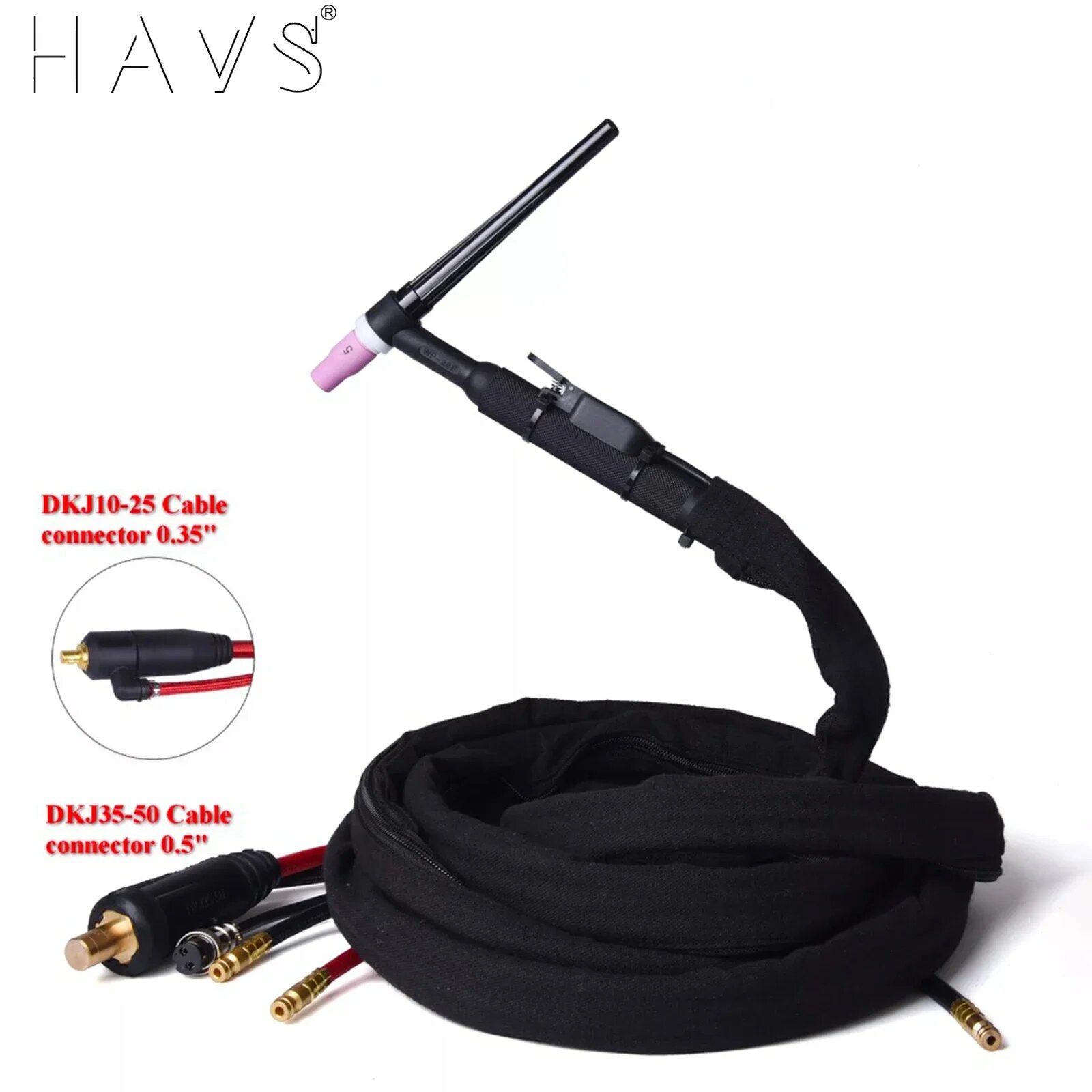 HA&VS Горелка TIG WP20/WP20F красная, 4м, 35-50 Cable connect