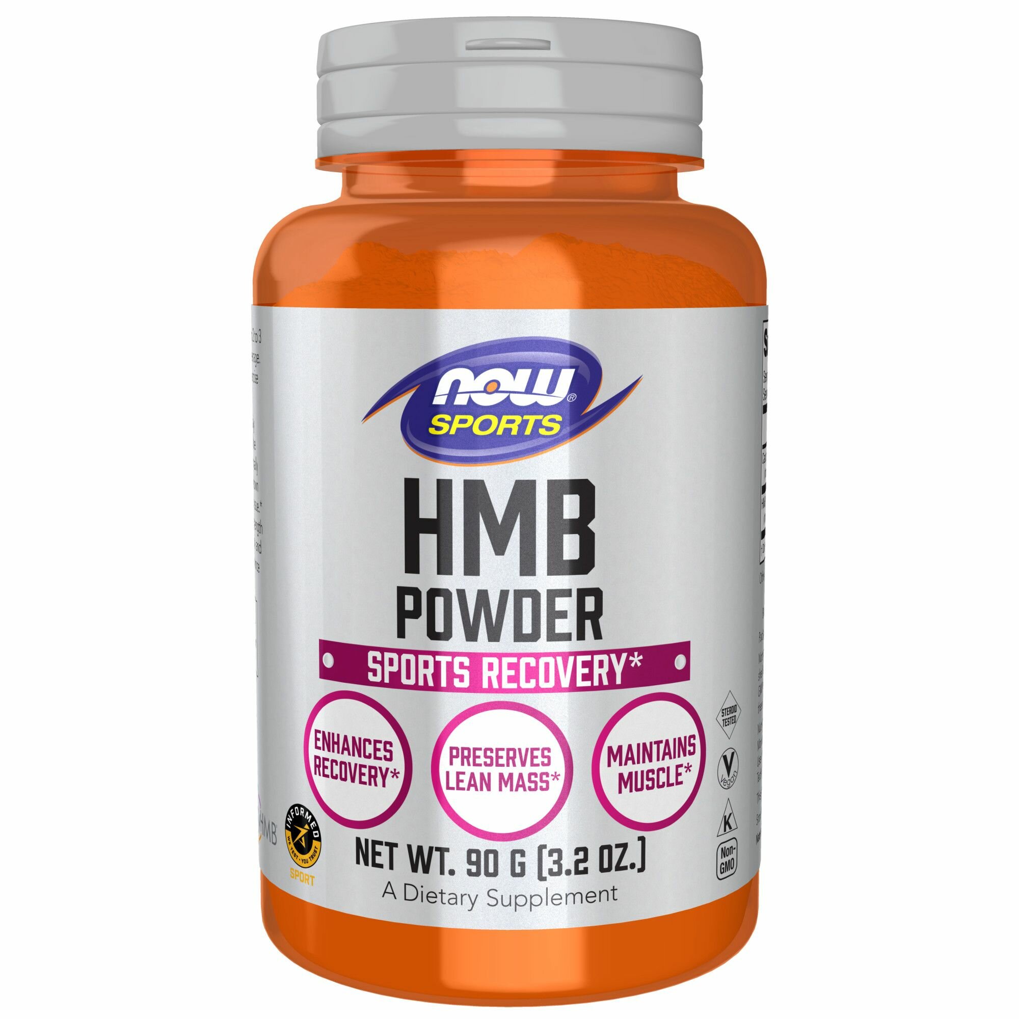 NOW HMB Powder, Sports, ГМБ гидроксиметилбутират порошок, 90 грамм