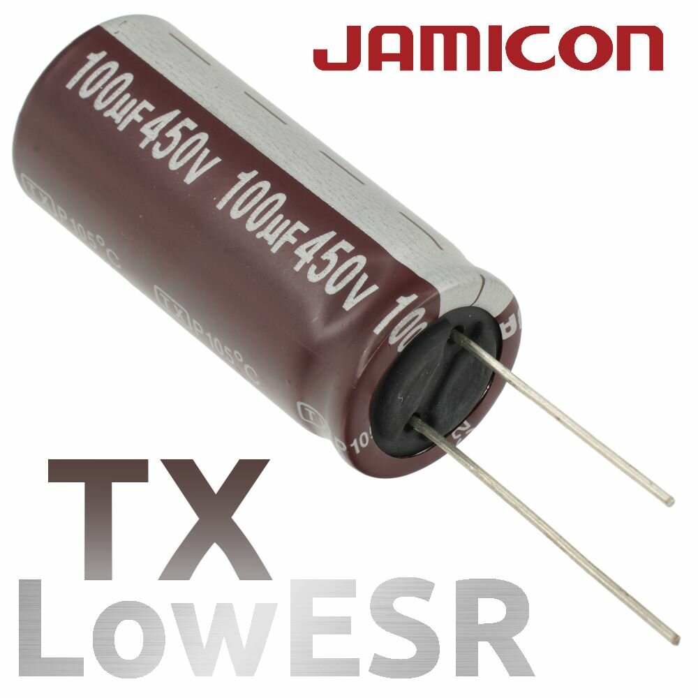 100мкФ 450В / TX / 18х40 / 105 С / конденсатор электролитический (5шт)