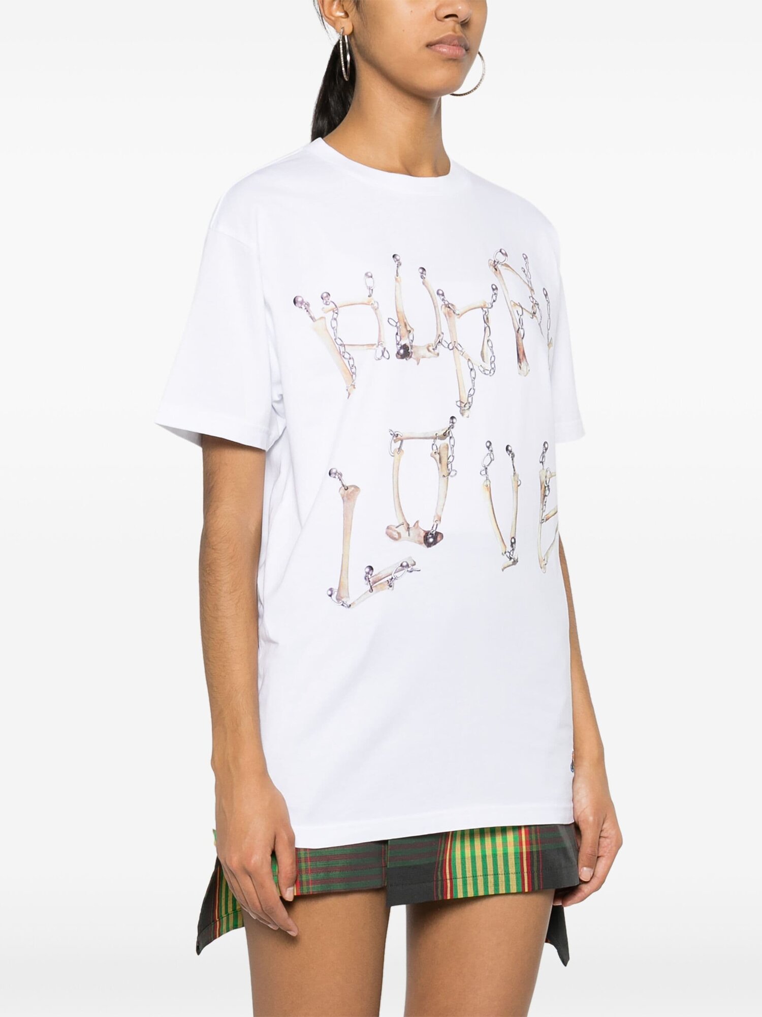 Футболка Vivienne Westwood Bones 'n Chain, размер 44, бежевый/белый — фото 1