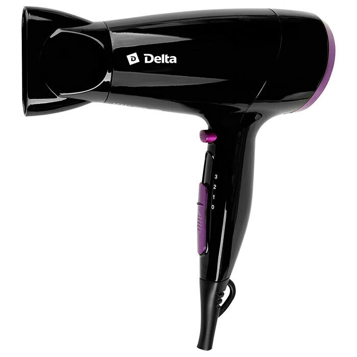 Фен электрический DELTA DL-0916, 2000 Вт, функция "холодный воздух", черный