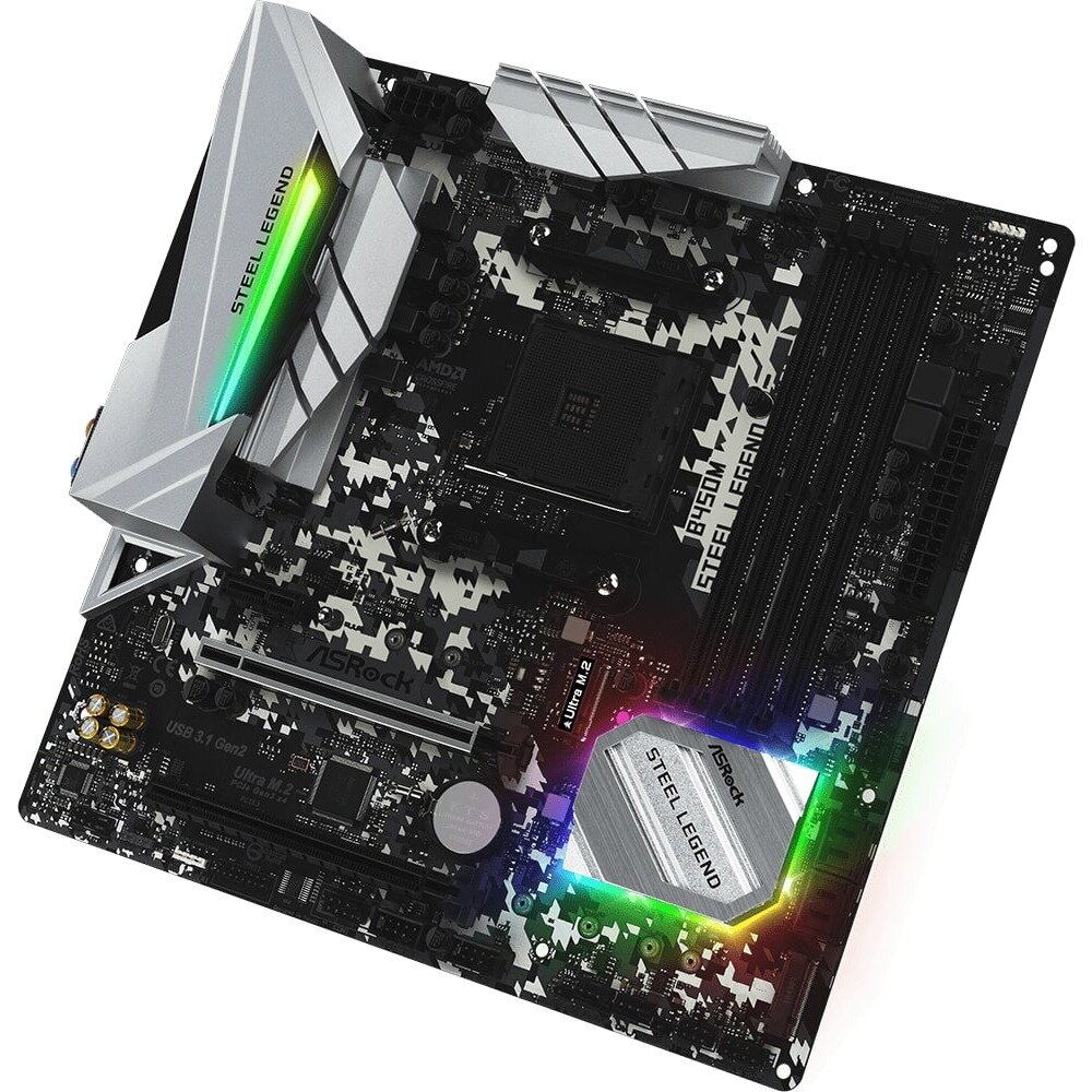 Комплект ASROCK B450M STEEL LEGEND REV 1.02 + AMD Ryzen 3 3200G + 8Gb DDR4 (2 планки по 4GB DDR4 2400Mhz)