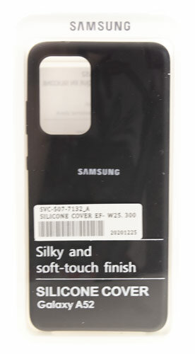 Накладка Silicone Case для Samsung A52 черная