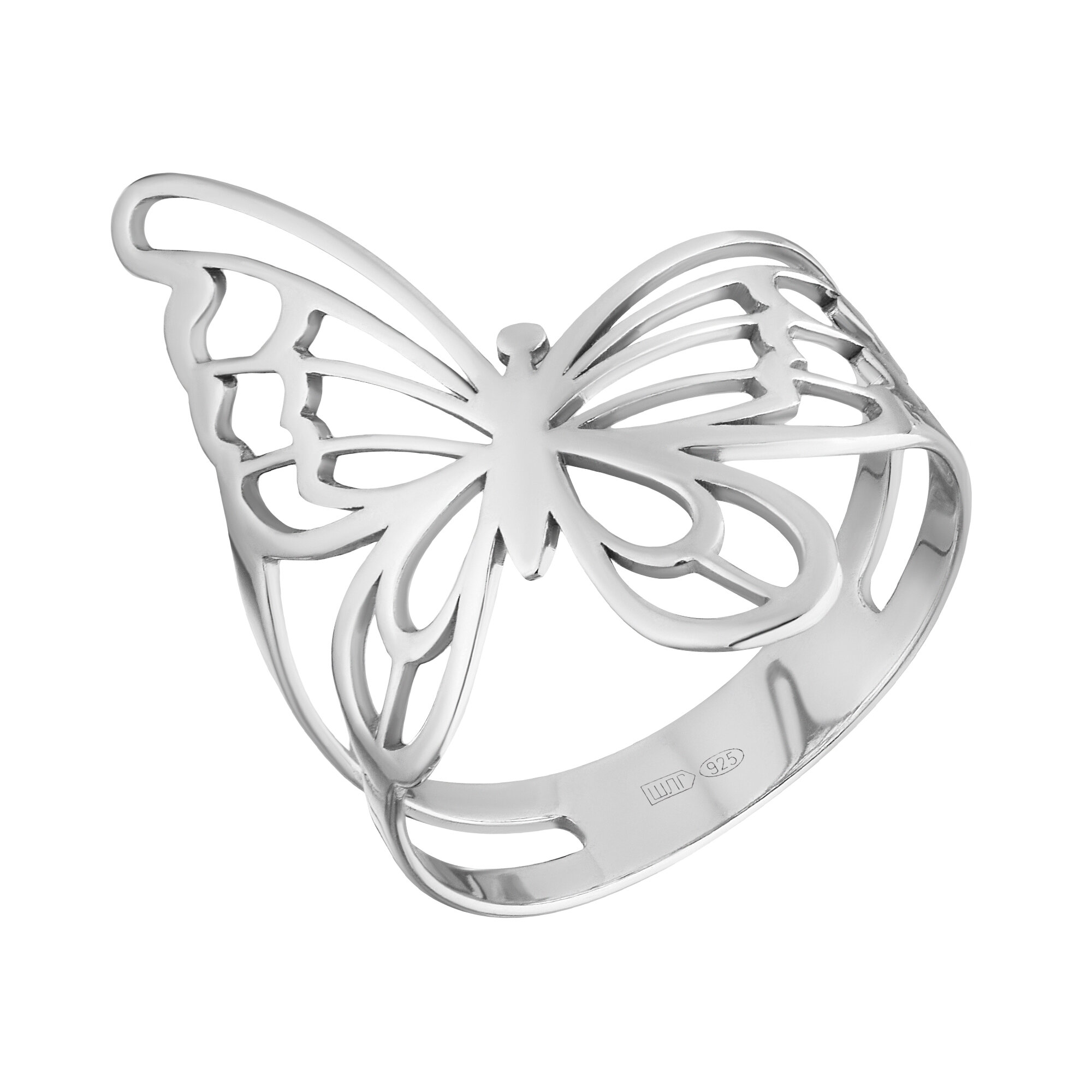 Кольцо широкое, серебро, 925 проба, родирование