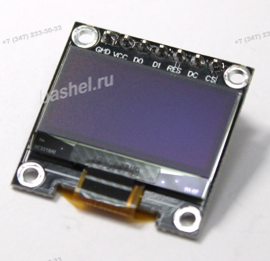 OLED дисплей 0.96, 7pin, 128х64px, синий, (SSD1306, I2C, 3.3V)