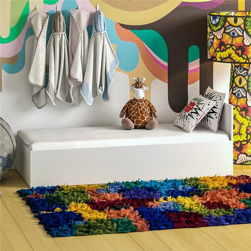 Кровать односпальная СВК Стандарт, 80х200см, ЛДСП белый, без матраса, основание есть, без ящиков