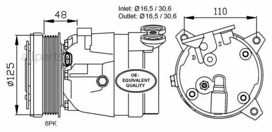 NRF 32022 Компрессор кондиционера OPEL Astra 1.6 92-