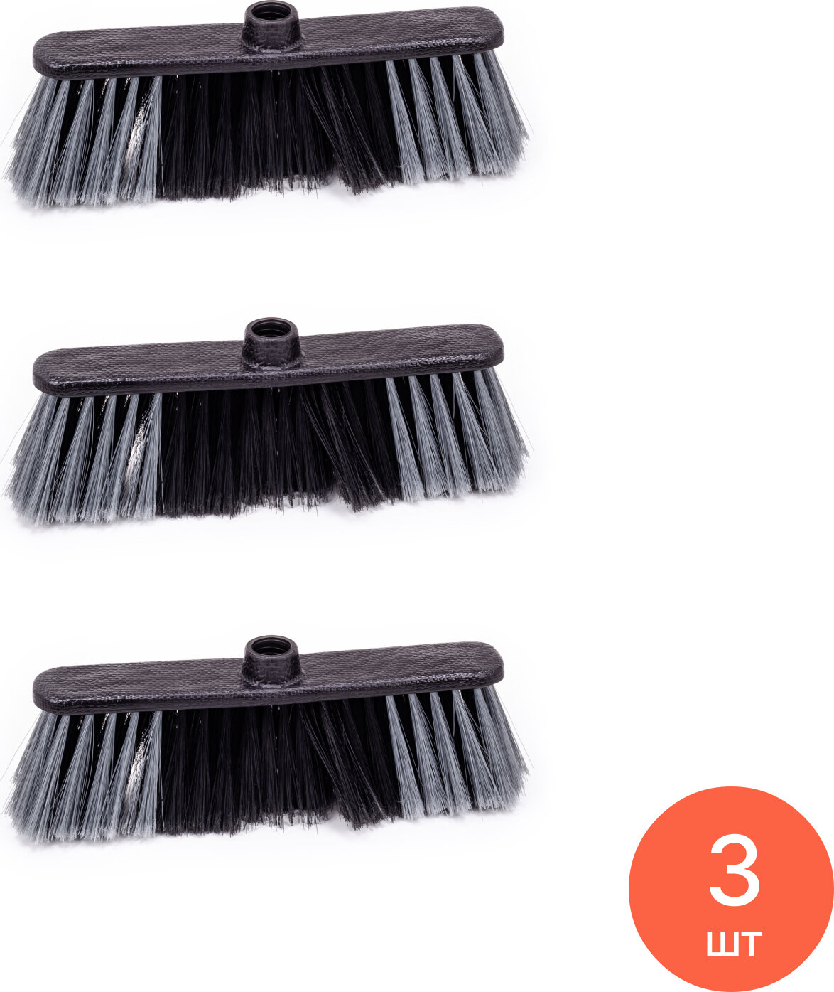 Щетка Idea Стандарт для пола полипропилен серый/черный 275х110х75мм (комплект из 3 шт)
