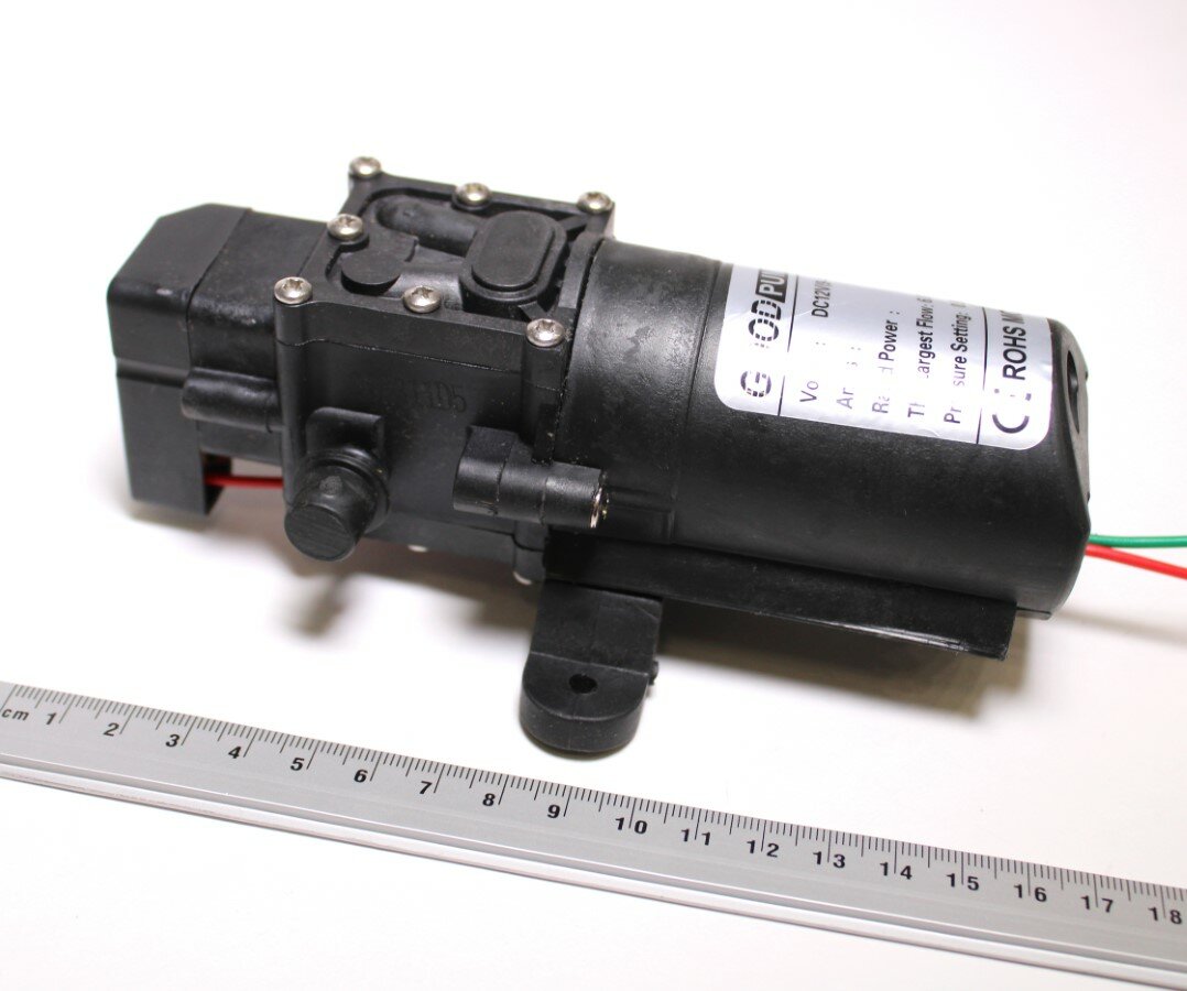 GoodPumps, Помпа водяная, Размер: 165*100*62 мм, (Uпит.=9-14.4VDC, Iраб.=6A, P=72Вт, Нагнетаемое давление=0.9MPA)
