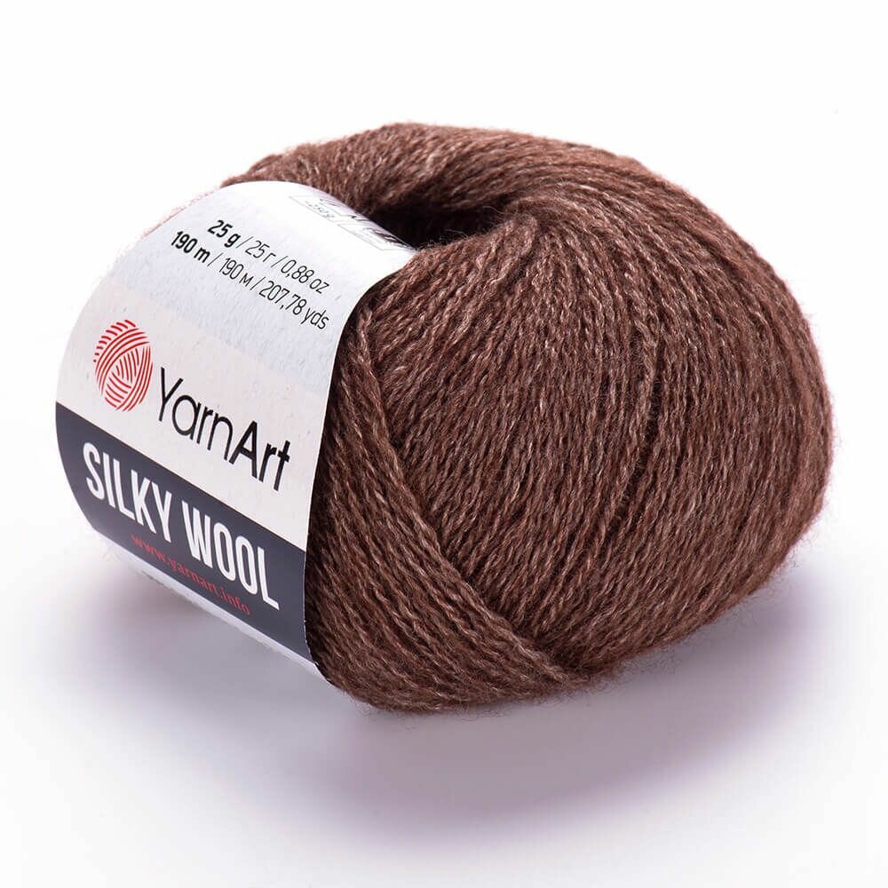 Пряжа YarnArt Silky Wool 336 шоколад (25г/190м, упаковка 10 мотков)