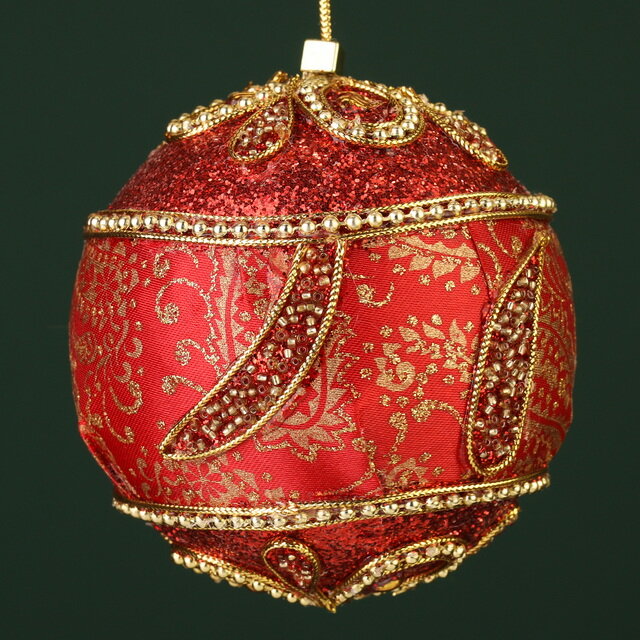 Винтажный елочный шар Аквитания 10 см бургунди, Winter Deco, 2007297