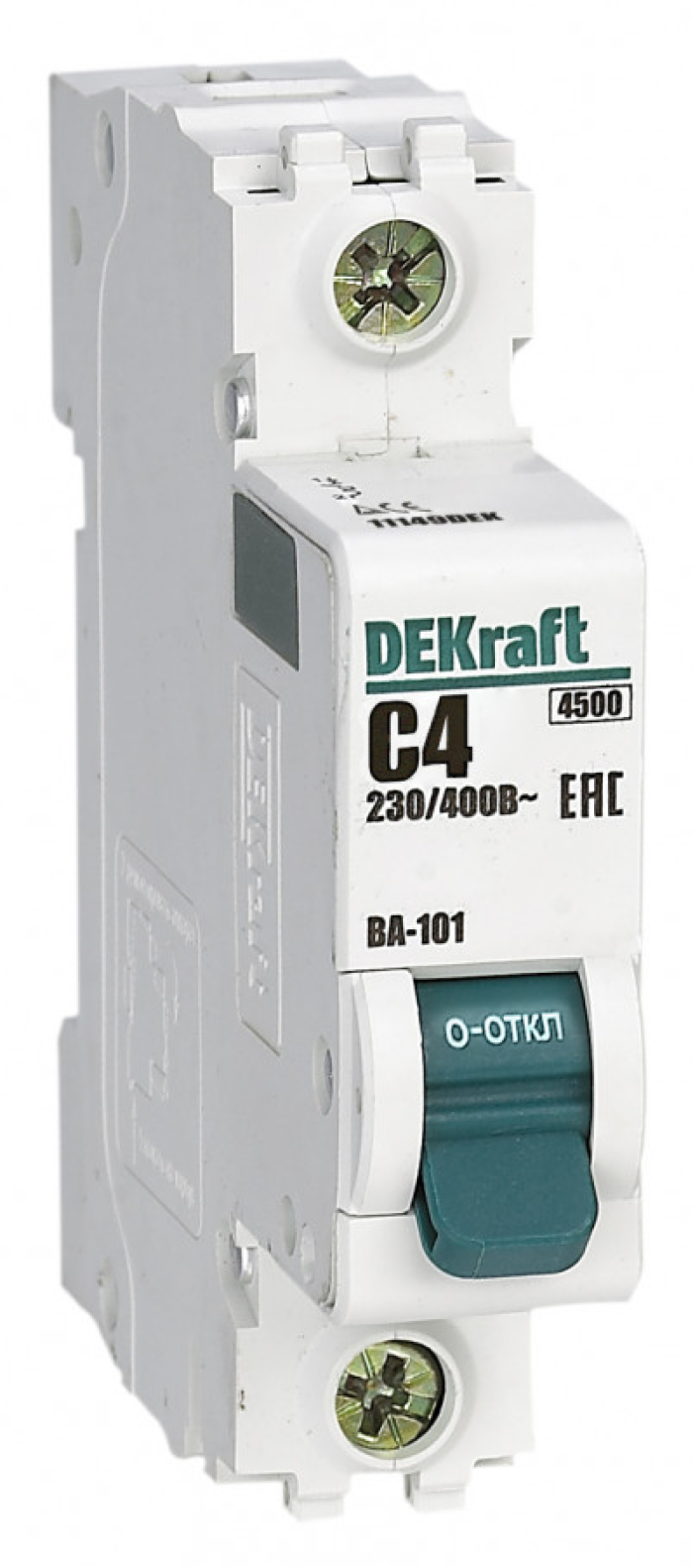 Автоматический выключатель DEKraft / ДеКрафт ВА-101, 1P 4А характеристика C, 4.5кА, 11149DEK / электроавтомат