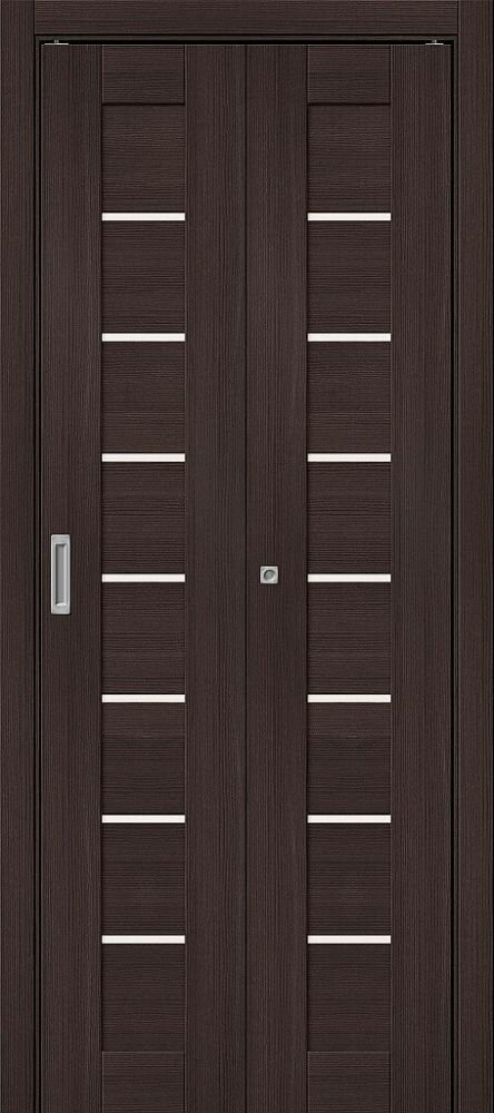 Дверь-Книжка Складная с Экошпоном Bravo Браво-22 Wenge Melinga / Magic Fog Межкомнатная 350x2000мм (Полотно 2шт) / Браво.