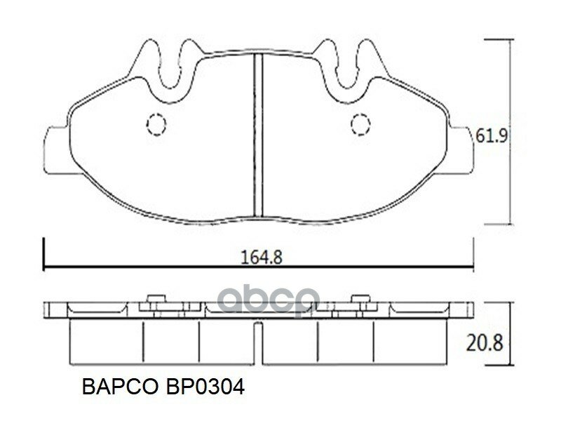 Колодки тормозные дисковые передние, BP0304 BAPCO арт. BP0304