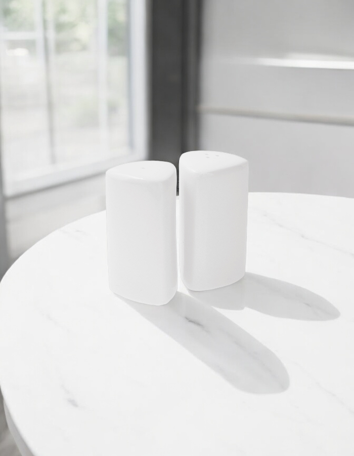 Набор для специй Kunstwerk соль+перец, 40х40х80мм, фарфор, белый