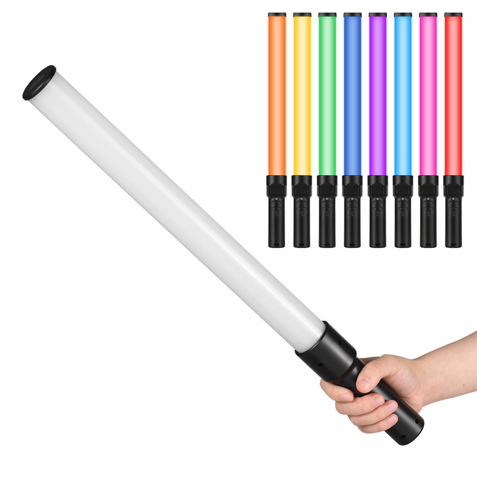 Andoer D2 RGB photography stick light 2500k/5500k/8500K теплый и холодный свет, 7 видов цветовой подсветки, регулируемый черный