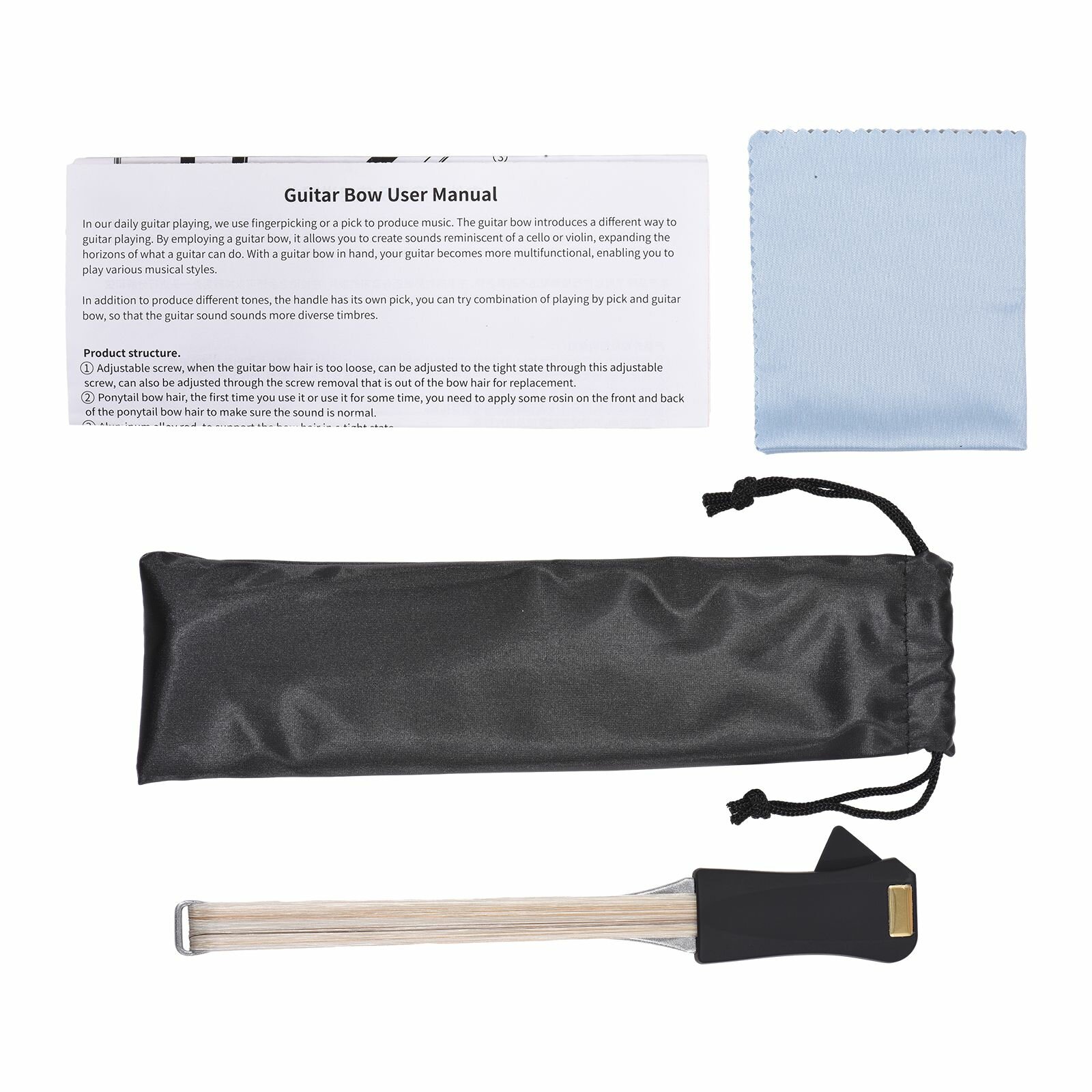 Двухсторонний смычок для народной акустической гитары, в комплект входит медиатор, для струнного инструмента, волосы для гитарного смычка в стиле Пикассо, аксессуары для легкой игры
