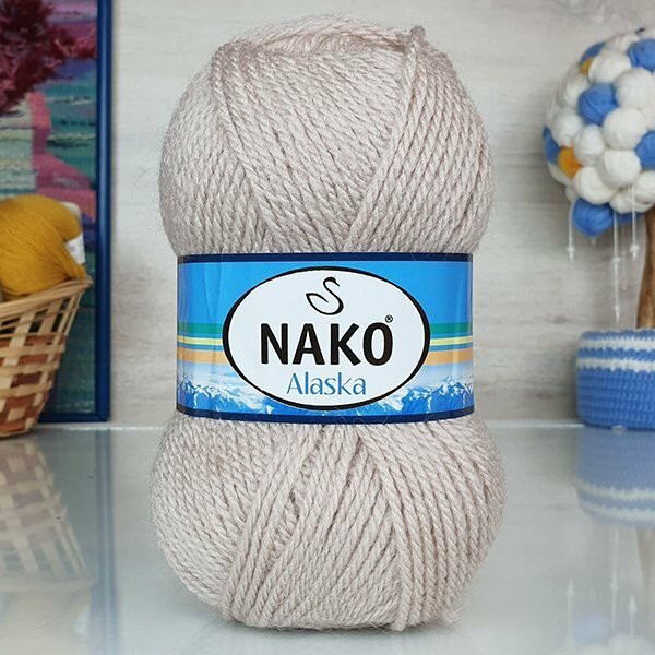 Пряжа Nako ALASKA 4770 св. бежевый (5 мотков)