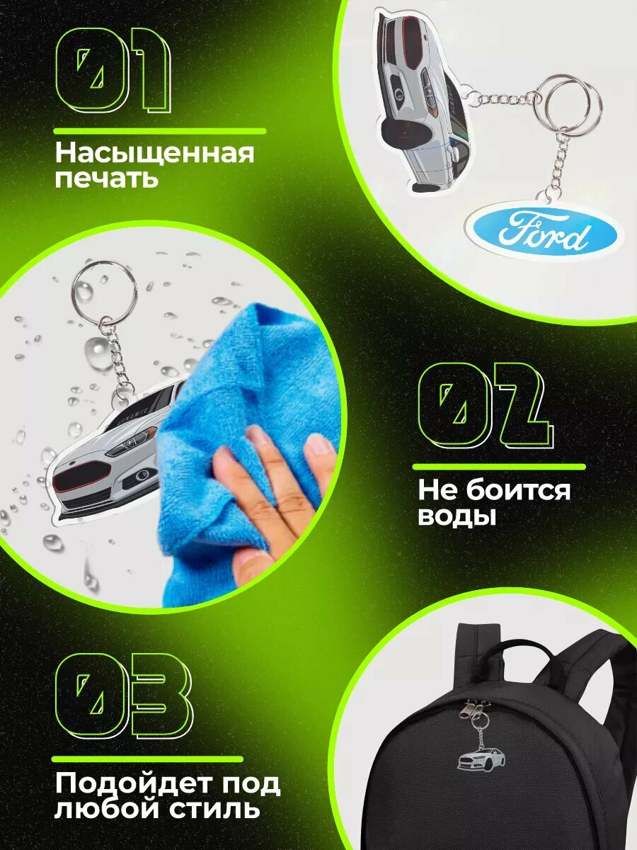 Брелок ChilArt, голубой, серый, белый, черный, красный — фото 1