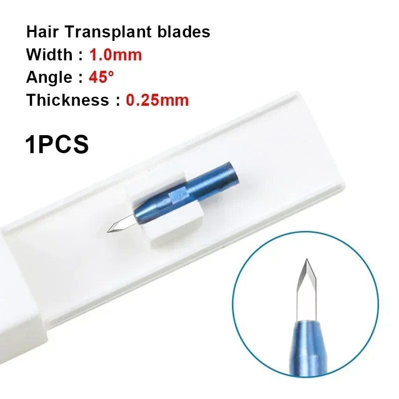 Лезвия для пересадки волос, Width 1.0mm, Angle 45°, Thickness 0.25mm