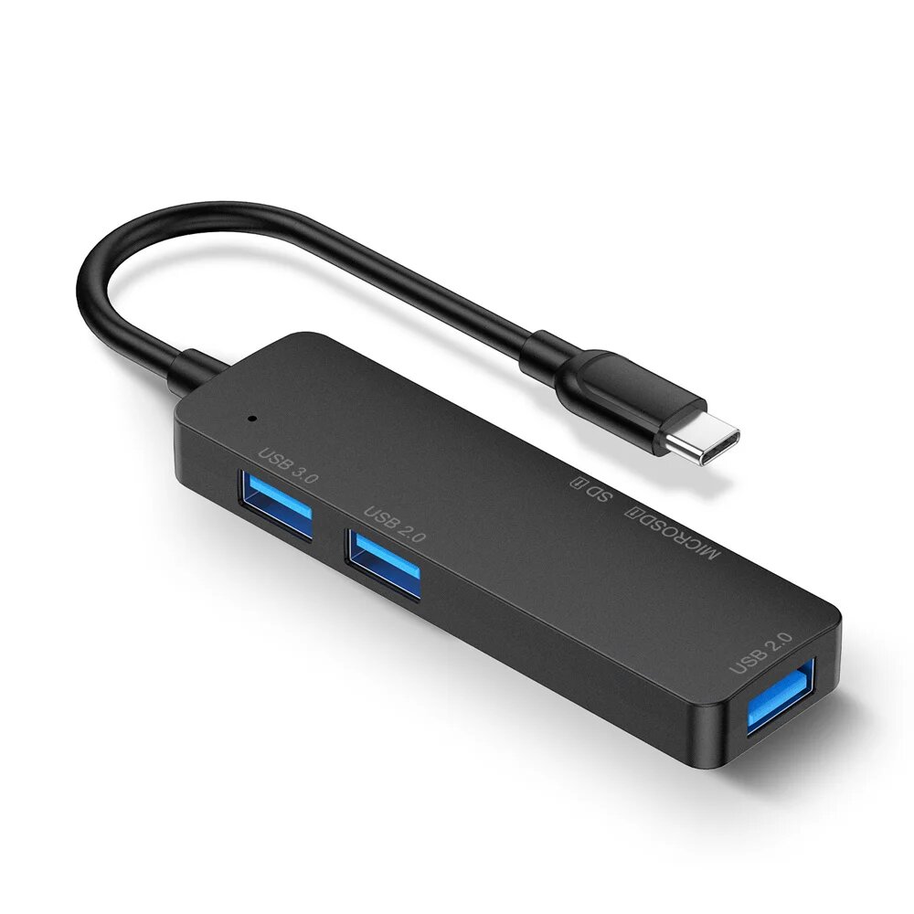 USB хаб ICANING 3 порта Синий, black type c