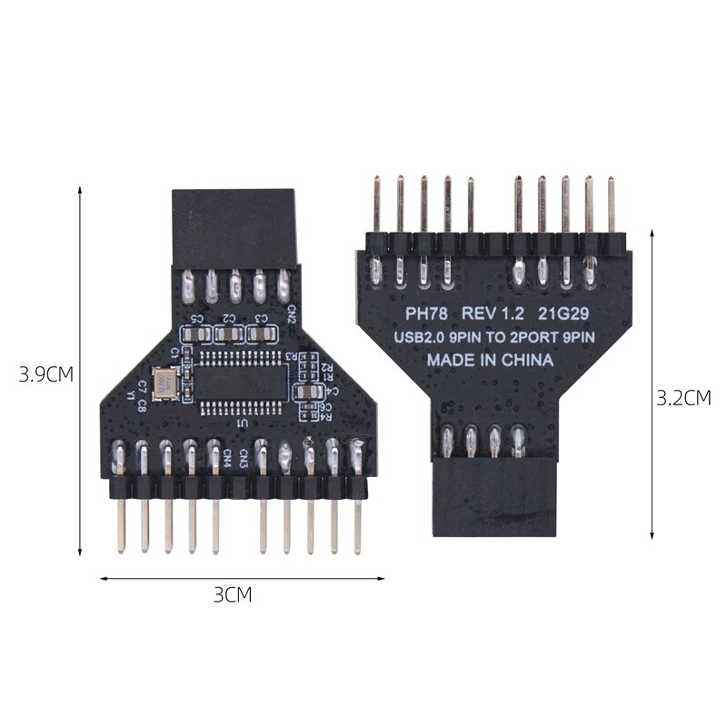 HOMAJA USB 2.0 9-контактный разветвитель — фото 1