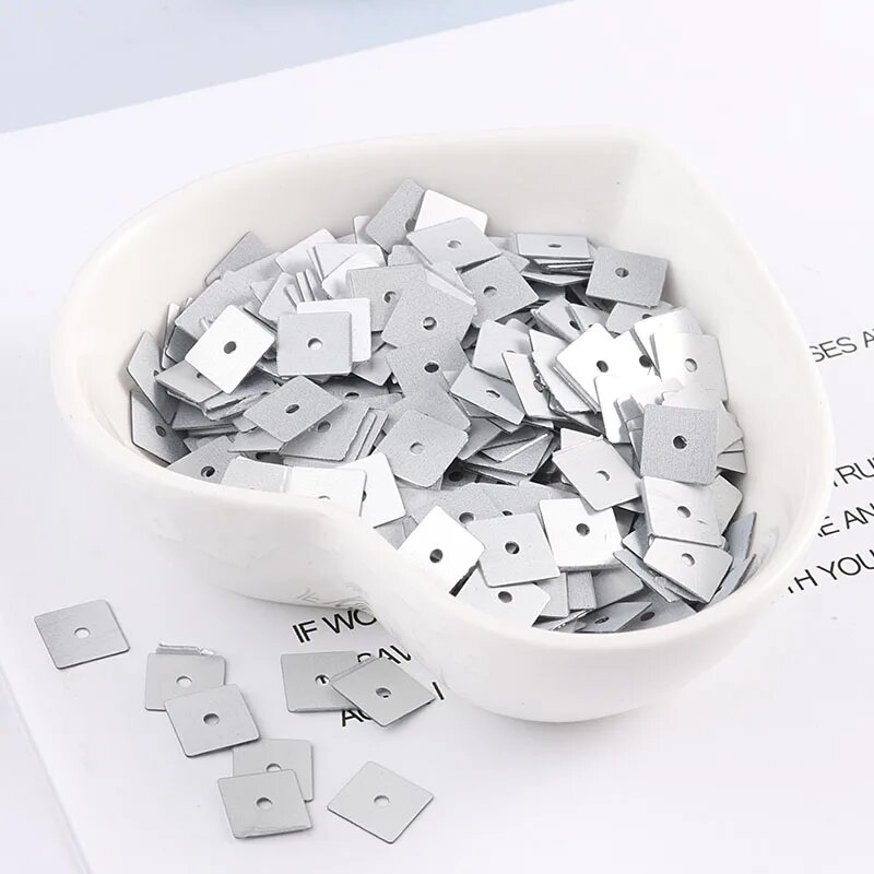 Квадратные блестки Matt Silver, 1200 шт