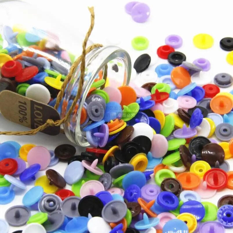 Пластиковые кнопки-застежки T5 12 мм, 50 комплектов randomly mix color