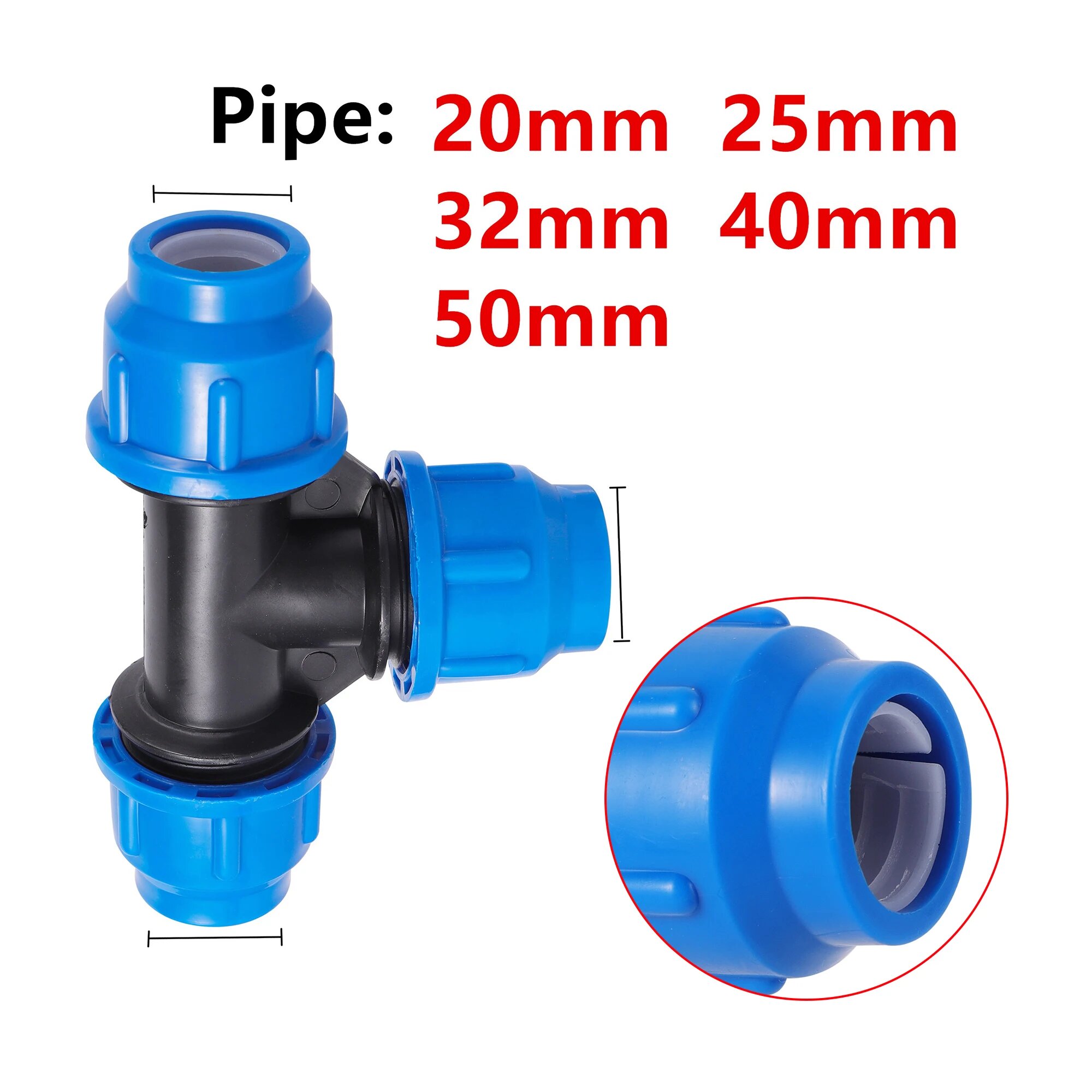 Соединитель для труб Tee 50mm, цвет: Tee