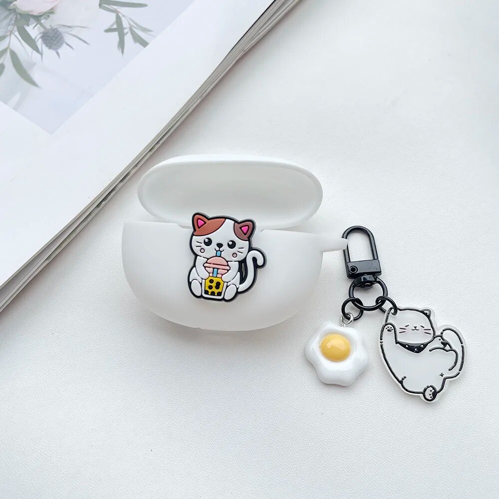 Силиконовый чехол Cute Cat для Realme Buds T110
