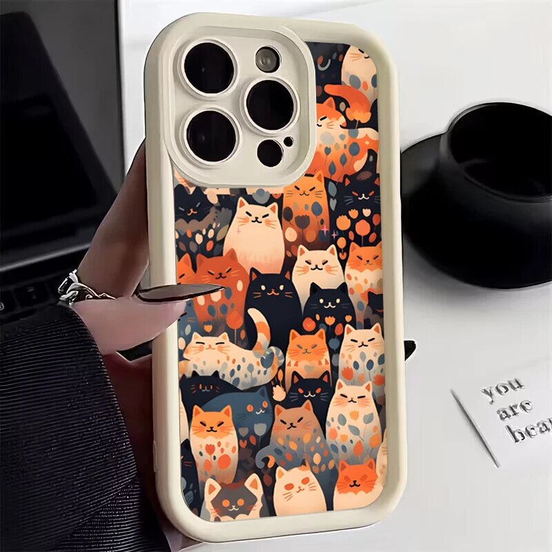 Чехол для телефона Xiaomi Mi 13T 11T 12T 14 13 11 Lite 5G NE Poco X6 M6 X5 X3 NFC F5 Pro, противоударный мягкий силиконовый чехол с мультяшными кошками