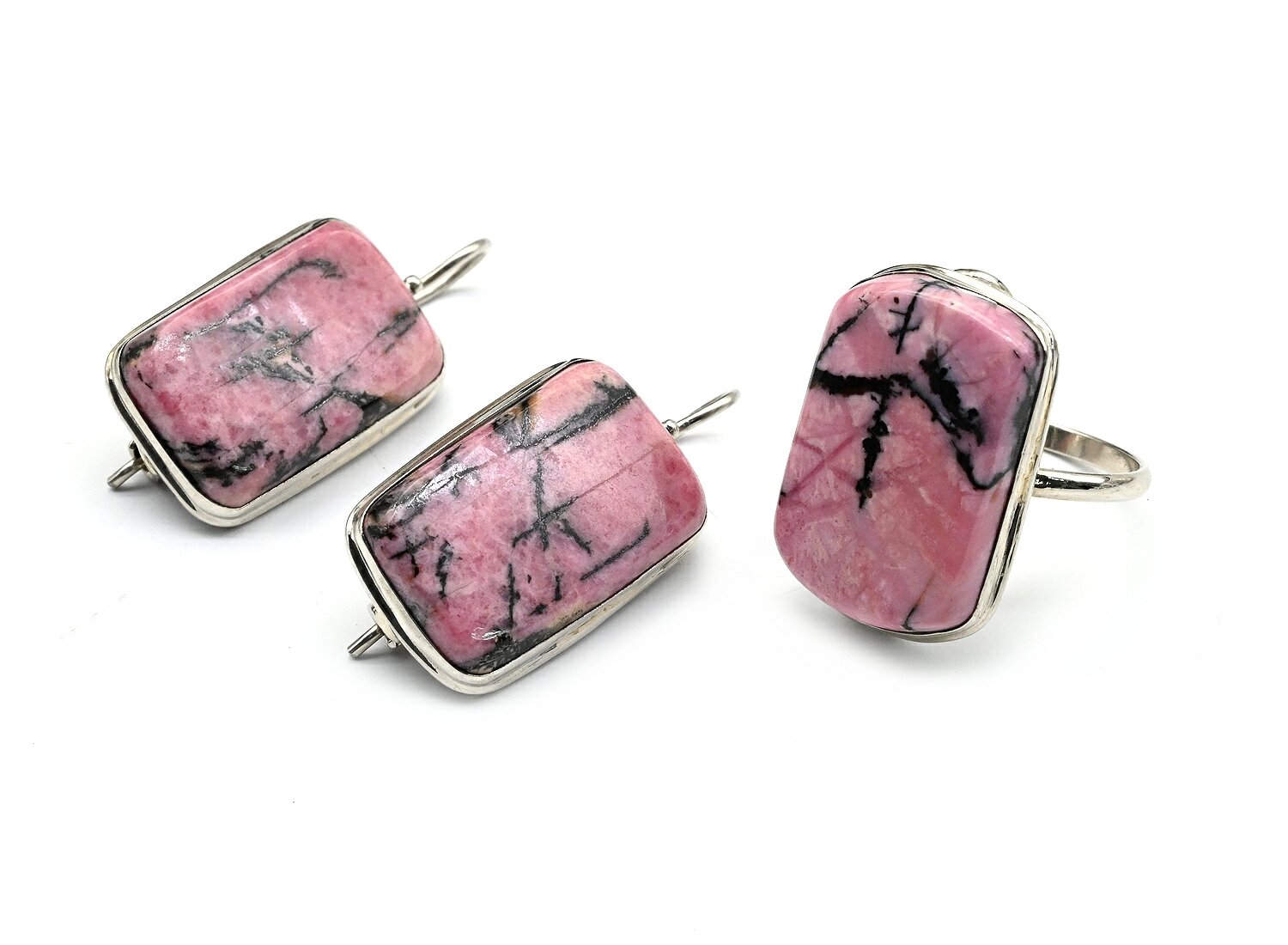 Комплект бижутерии, родонит