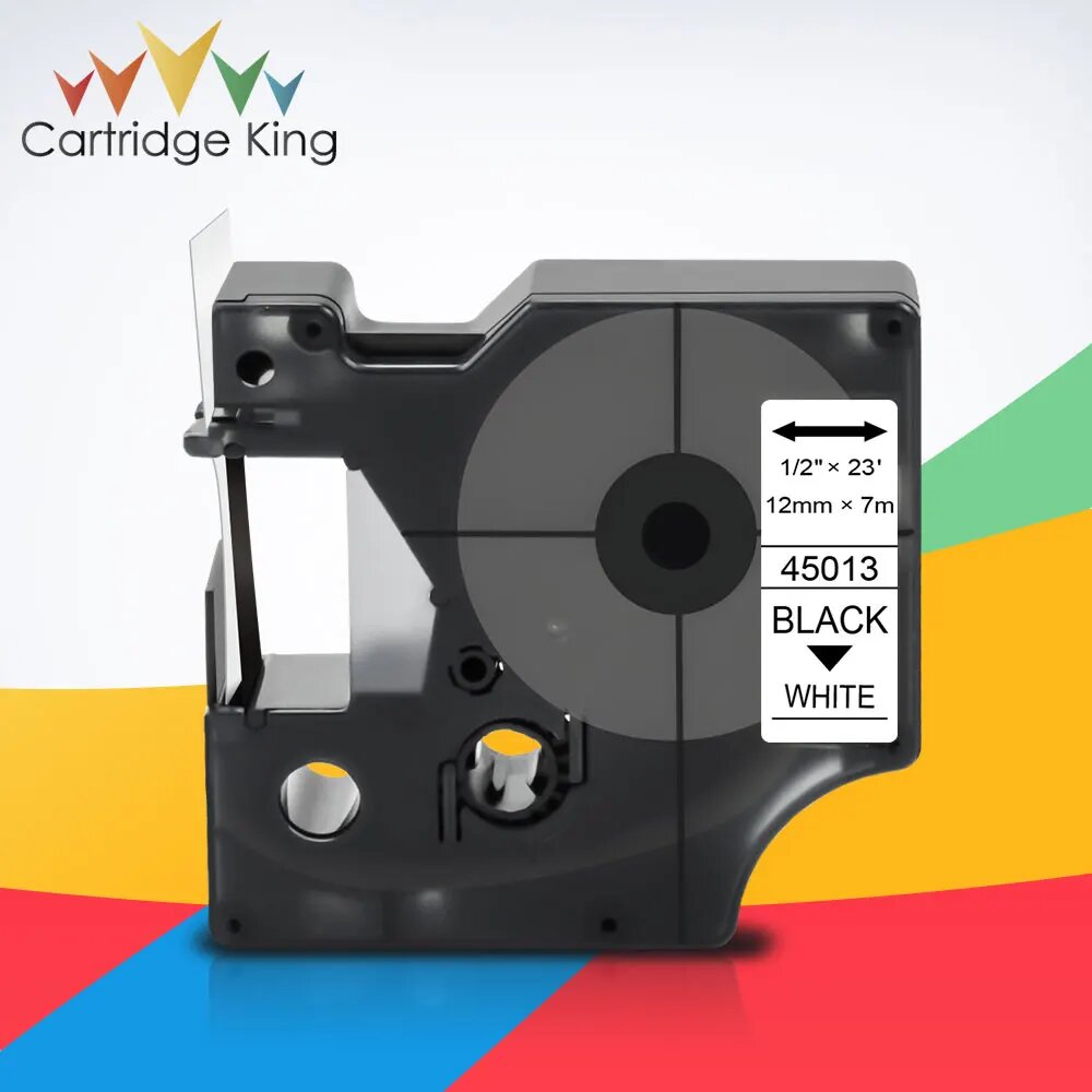Этикетки Dymo 12 мм x 7 м, черные на белом