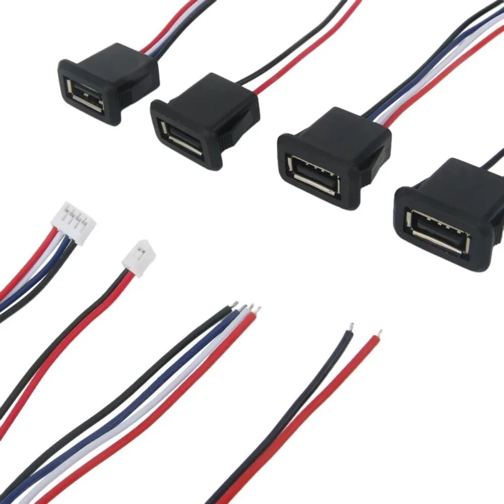 USB разъем питания 2/4-контактный с кабелем, 4 pin connector-A — фото 1