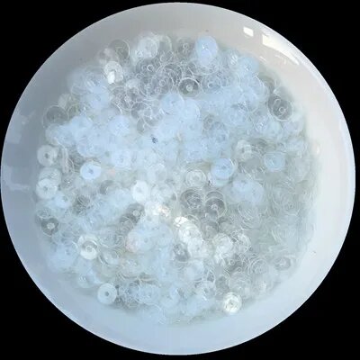Плоские круглые блестки белые isequins 3/4/5/6 мм 3mm 4000pcs 10g, Transparent White