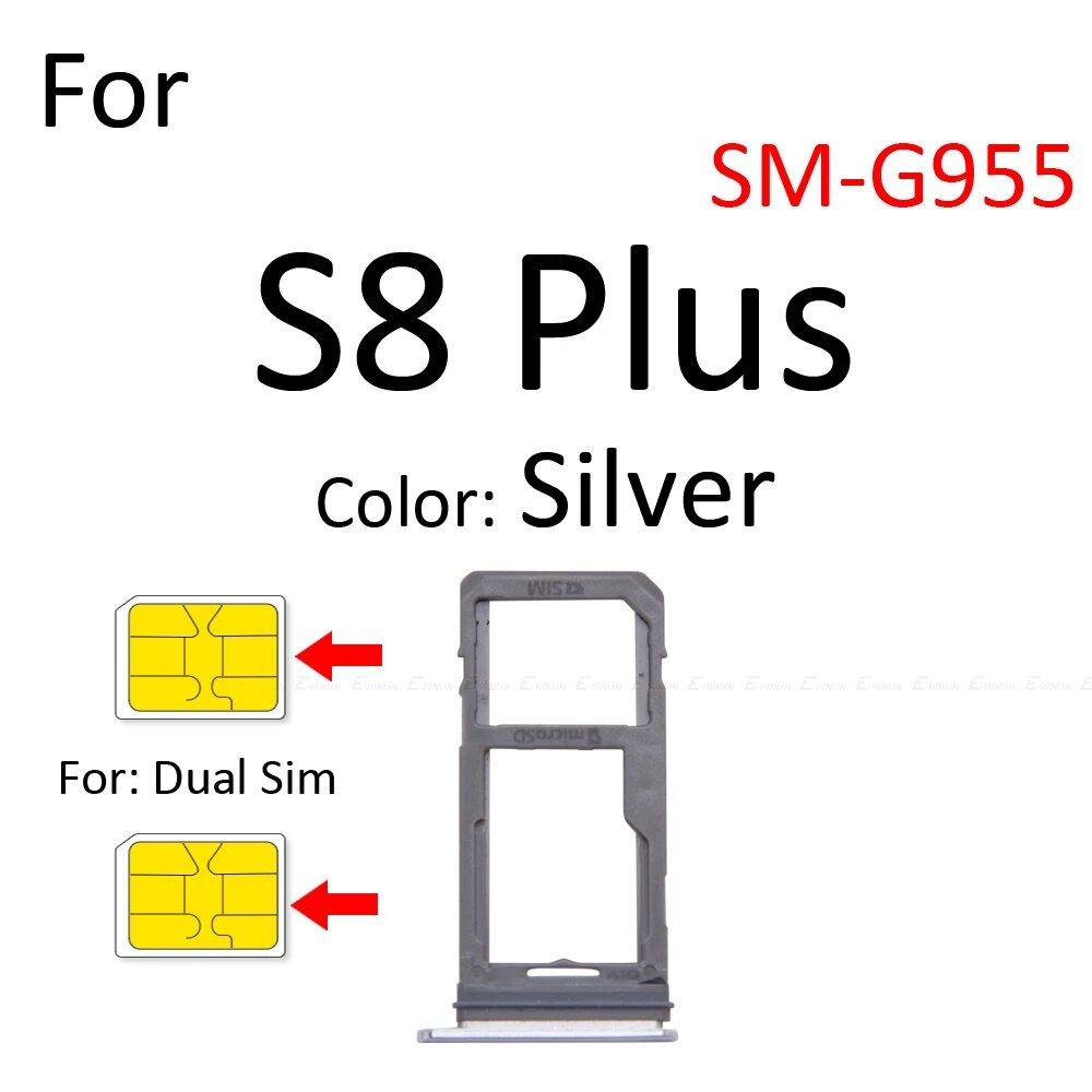 Micro SD/sim-карты лоток гнездо адаптер для Samsung Galaxy S8 Plus G950 G955 S8 Plus Dual Silver