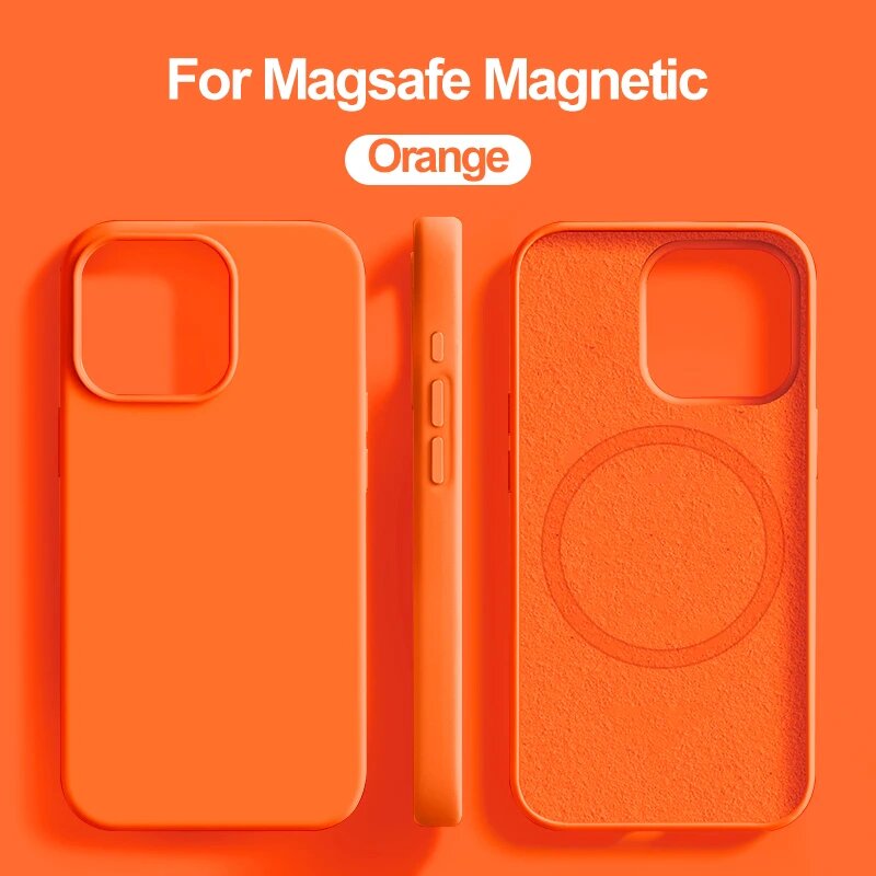 Оранжевый чехол MagSafe для iPhone 13