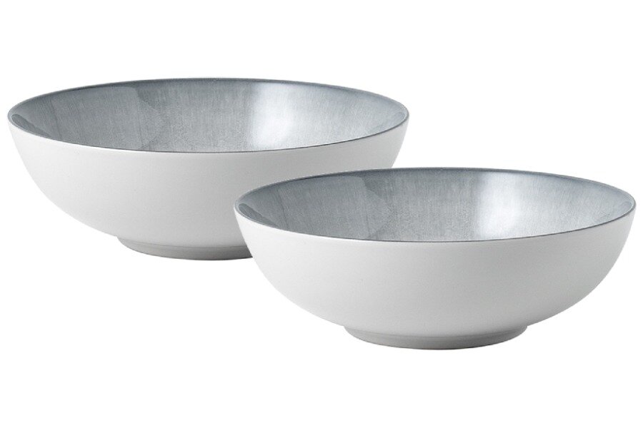 Набор 2 салатника, 18х6 см, 800 мл, керамика, серо-голубой, Vulcano (Lunasol)