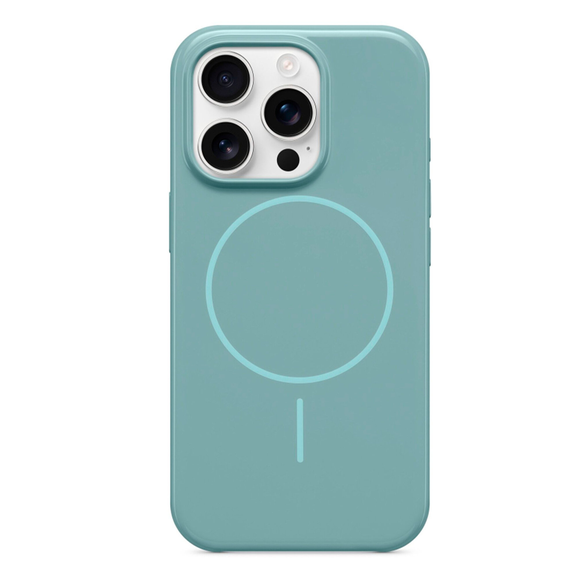 Чехол-накладка для iPhone 16 Pro Max, глянцевый, магнитный (MagSafe), без лого, X-CASE, бирюзовый