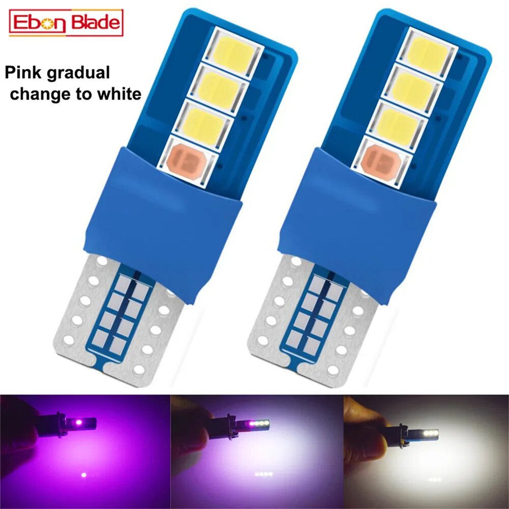 Светодиодные лампы T10 Pink to White 5W5 194 168 12V