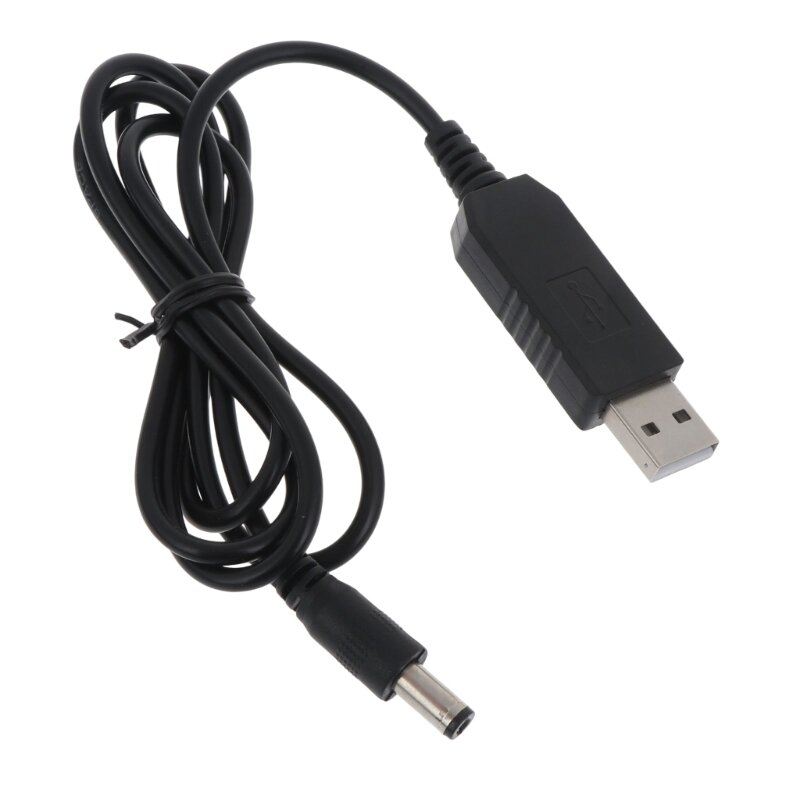 USB DC повышающий кабельный модуль 5 В до 12 В с разъемом 5,5x2,1 мм (штекер) для камер, роутеров, настольных ламп.