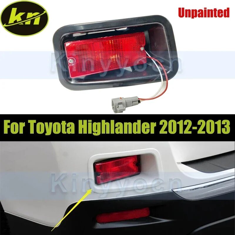 Неокрашенная противотуманная фара для левого и заднего бампера, аналогичная фара для Toyota Highlander 2012-2013, задний отражатель для заднего бампера