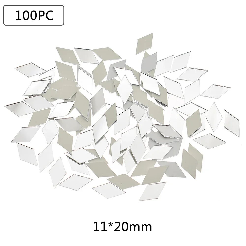 Стеклянные зеркальные мозаичные плитки 100 шт.