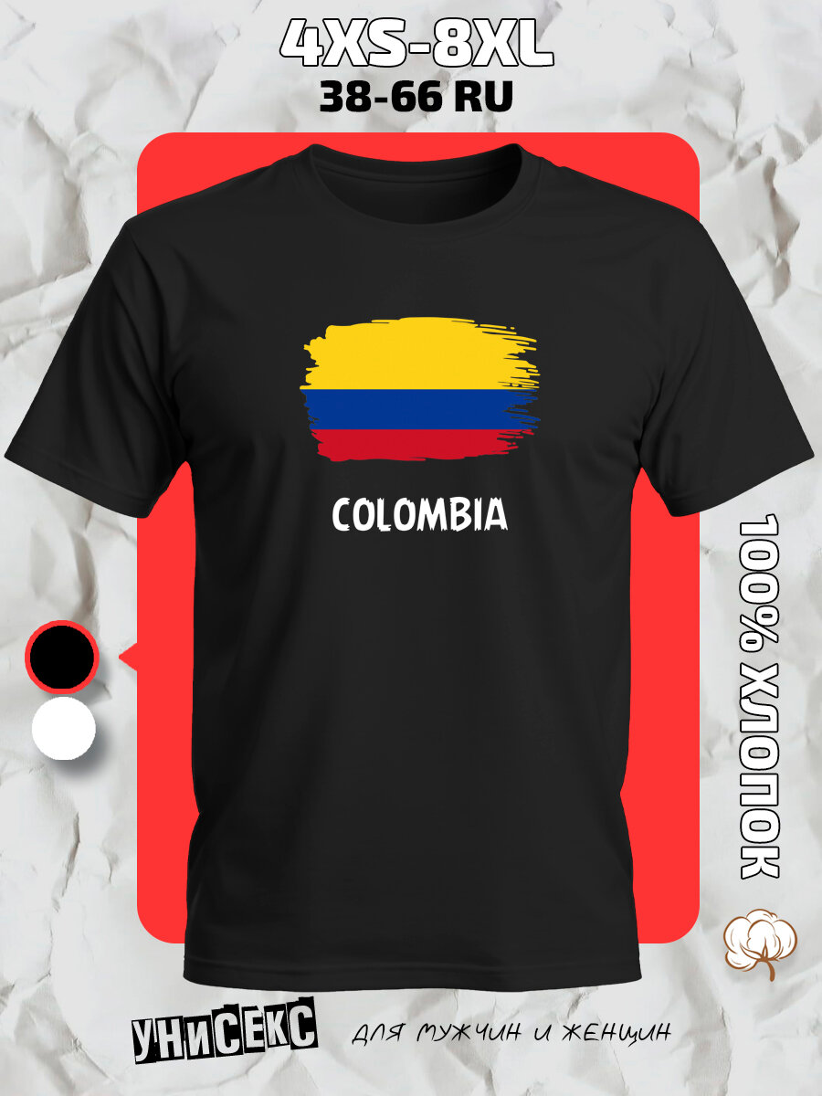 Футболка с принтом флаг Колумбия Colombia