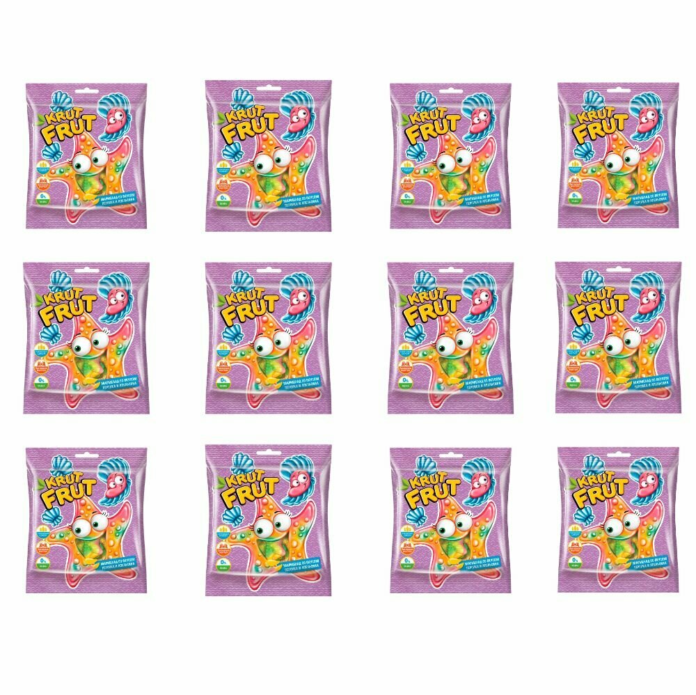 KrutFrut Жевательный мармелад, Звездочки, 100 гр, 12 уп.