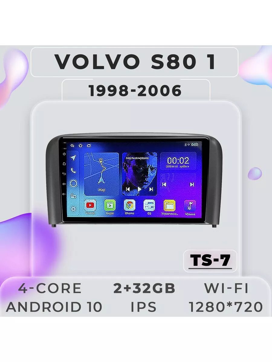 Магнитола TS7 для Volvo S80 1 1998-2006 2/32Gb, Bluetooth, FM/AM, GPS