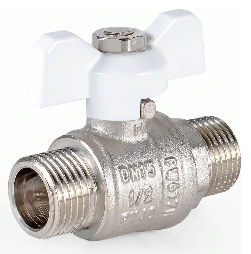 Кран вода PROFACTOR 1/2 штуцер-штуцер бабочка или ручка PRO-AQUA FWB67-M15-M15S PF FBV 306