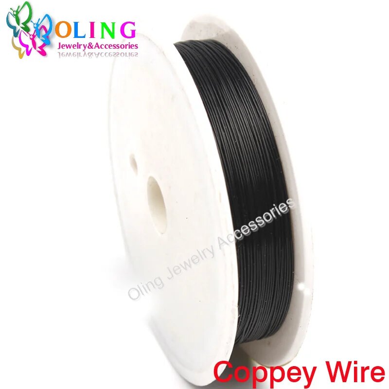 Черная медная проволока для бижутерии 0.3 мм 20M
