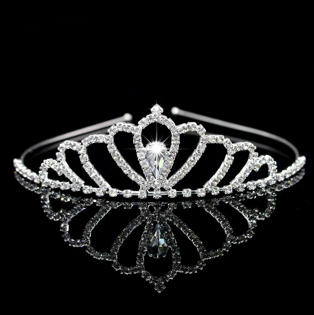 Корона для волос с горным хрусталем, Metal color: HG113