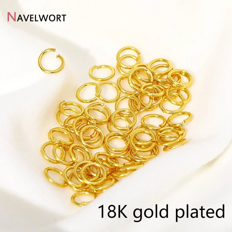 Соединительные колечки 18K gold plated, 200 шт